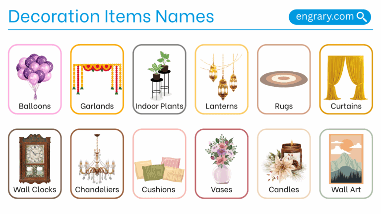 Decoration Items Names List in English-Visual Guide • Engrary