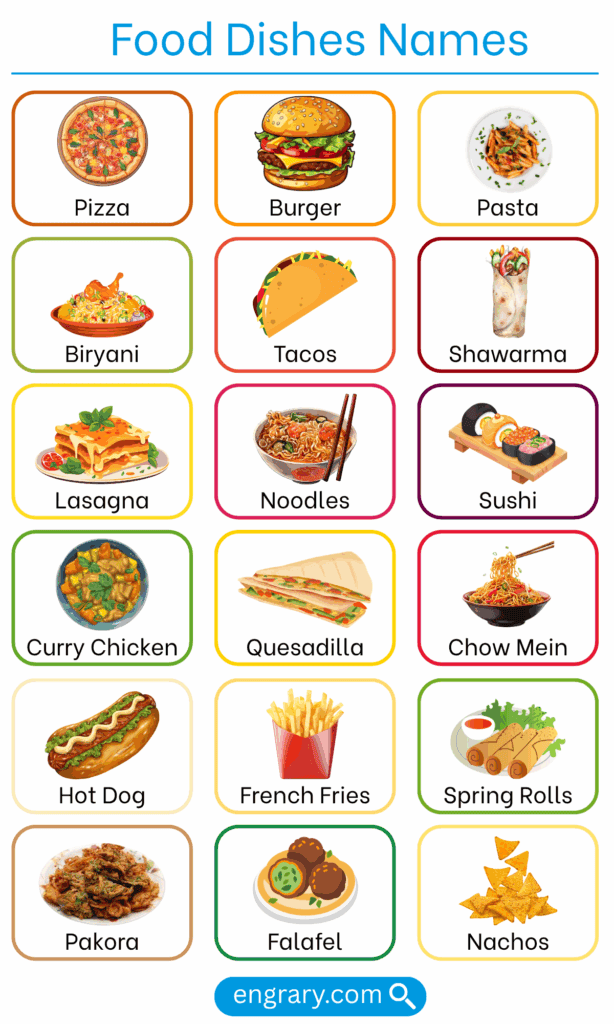 Food Dishes Names with Pictures - English Vocabulary Guide • Engrary