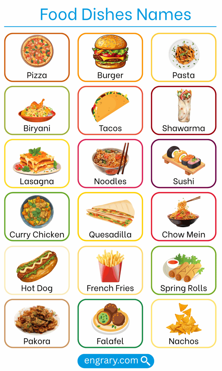 Food Dishes Names with Pictures - English Vocabulary Guide • Engrary