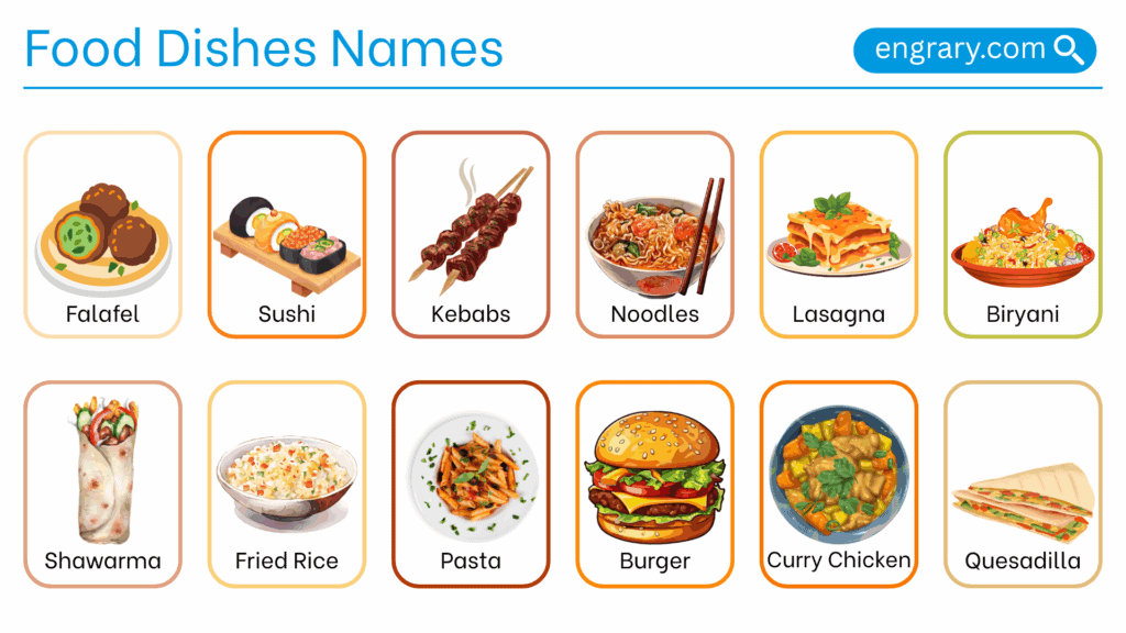 Food Dishes Names with Pictures - English Vocabulary Guide • Engrary
