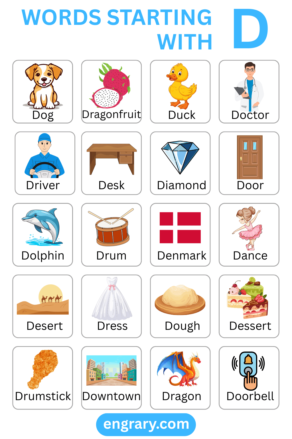 470 Words Starting with D - English Vocabulary • Engrary