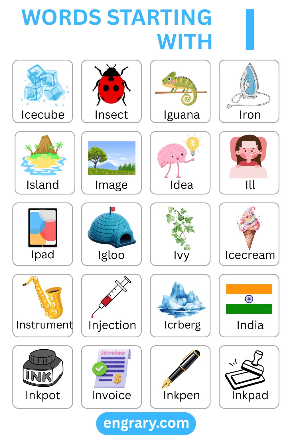 300+ Words Starting with I – Extensive List • Engrary