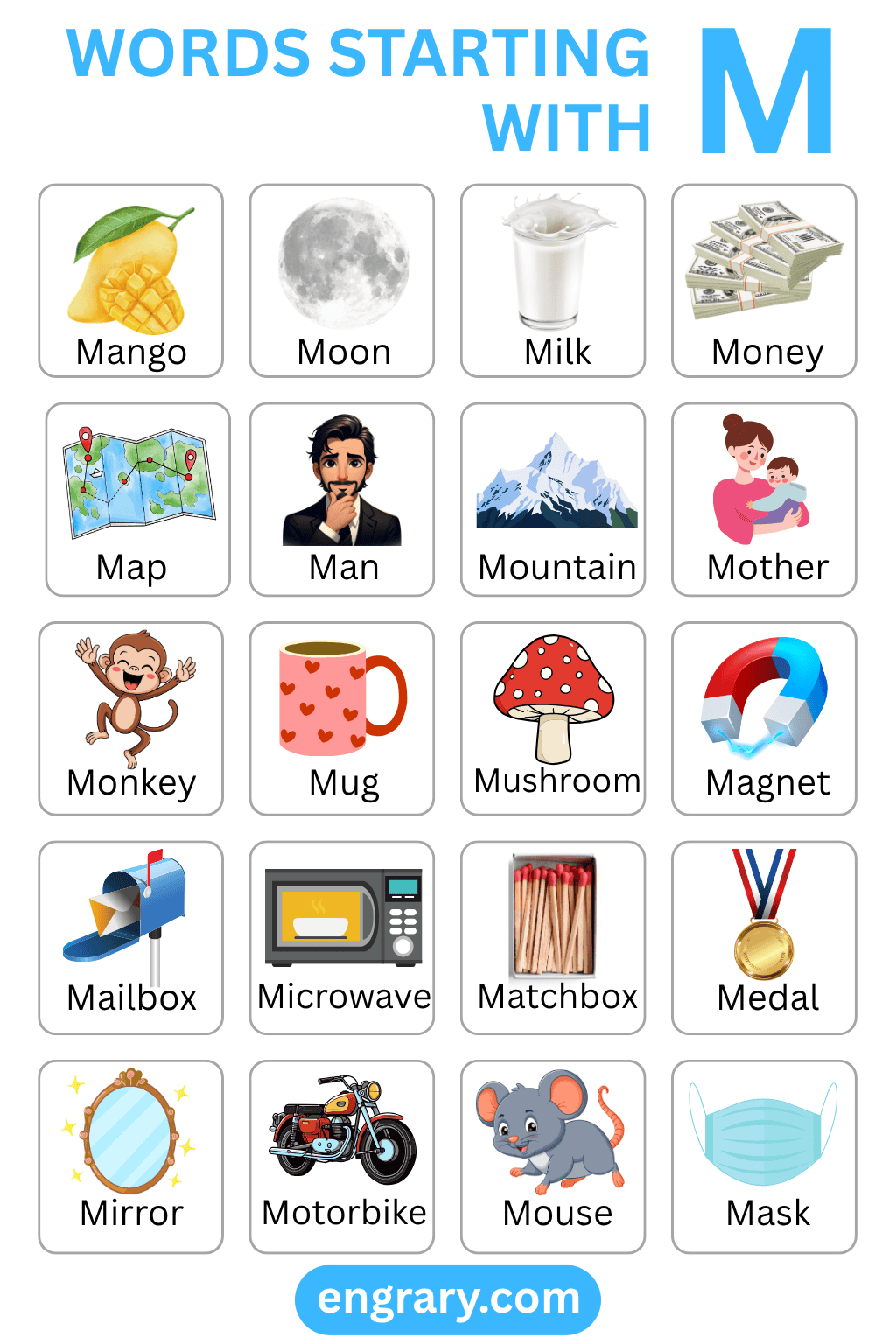 350+ Words Starting with M - Extensive List • Engrary
