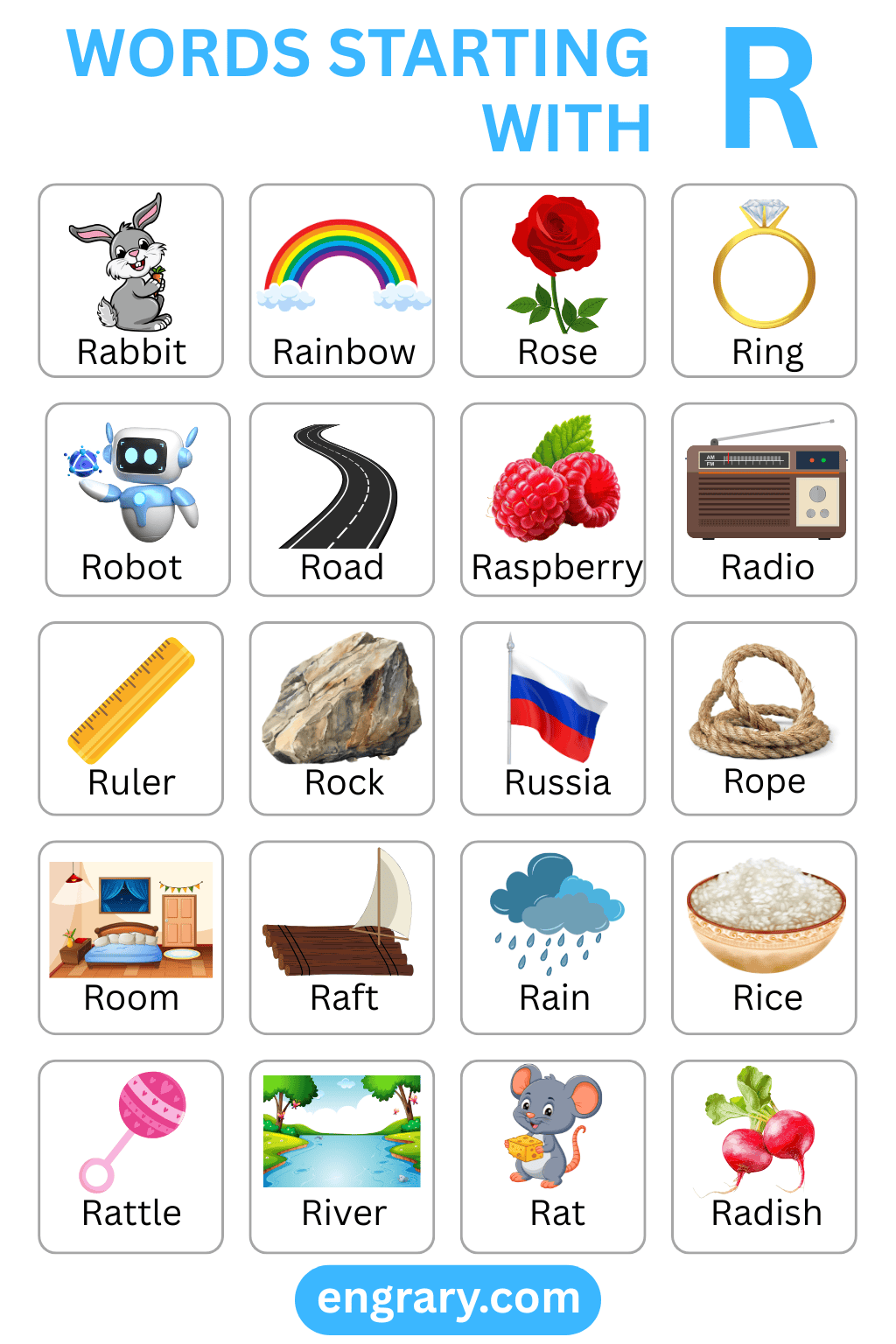 525+ Words Starting with R in English • Engrary