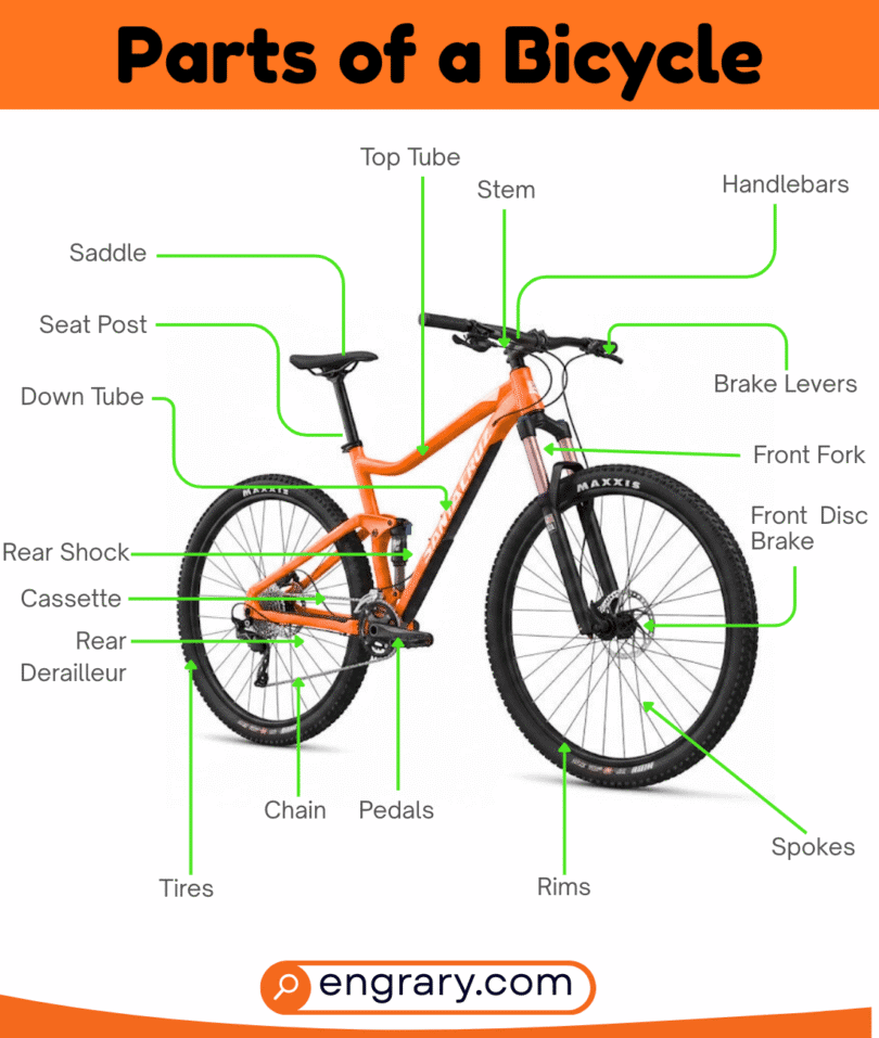 Bicycle Parts Names With Functions and Labeled Diagram • Engrary