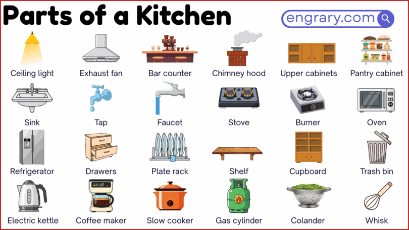 Kitchen Parts Names in English With Pictures Complete List • Engrary