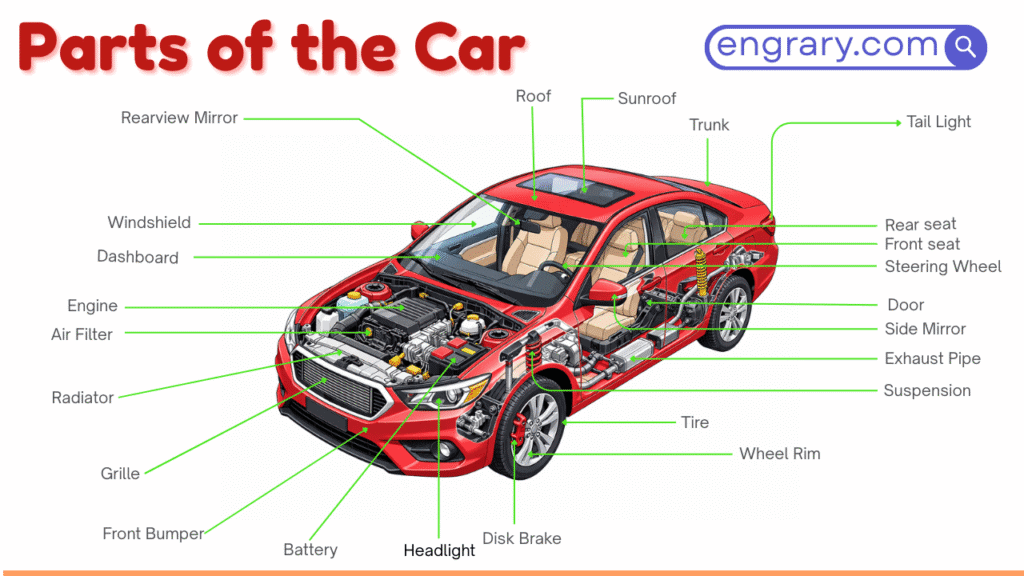 Car Parts Names With Functions and Labeled Diagram • Engrary