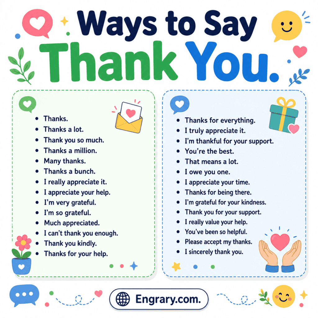 Different Ways to Say Thank You in English for Every Situation • Engrary