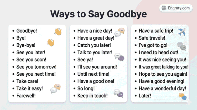 50+ Formal and Casual Ways to Say Goodbye in English • Engrary