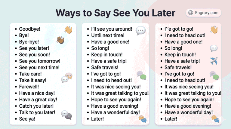 50+ Common Ways to Say See You Later in English • Engrary