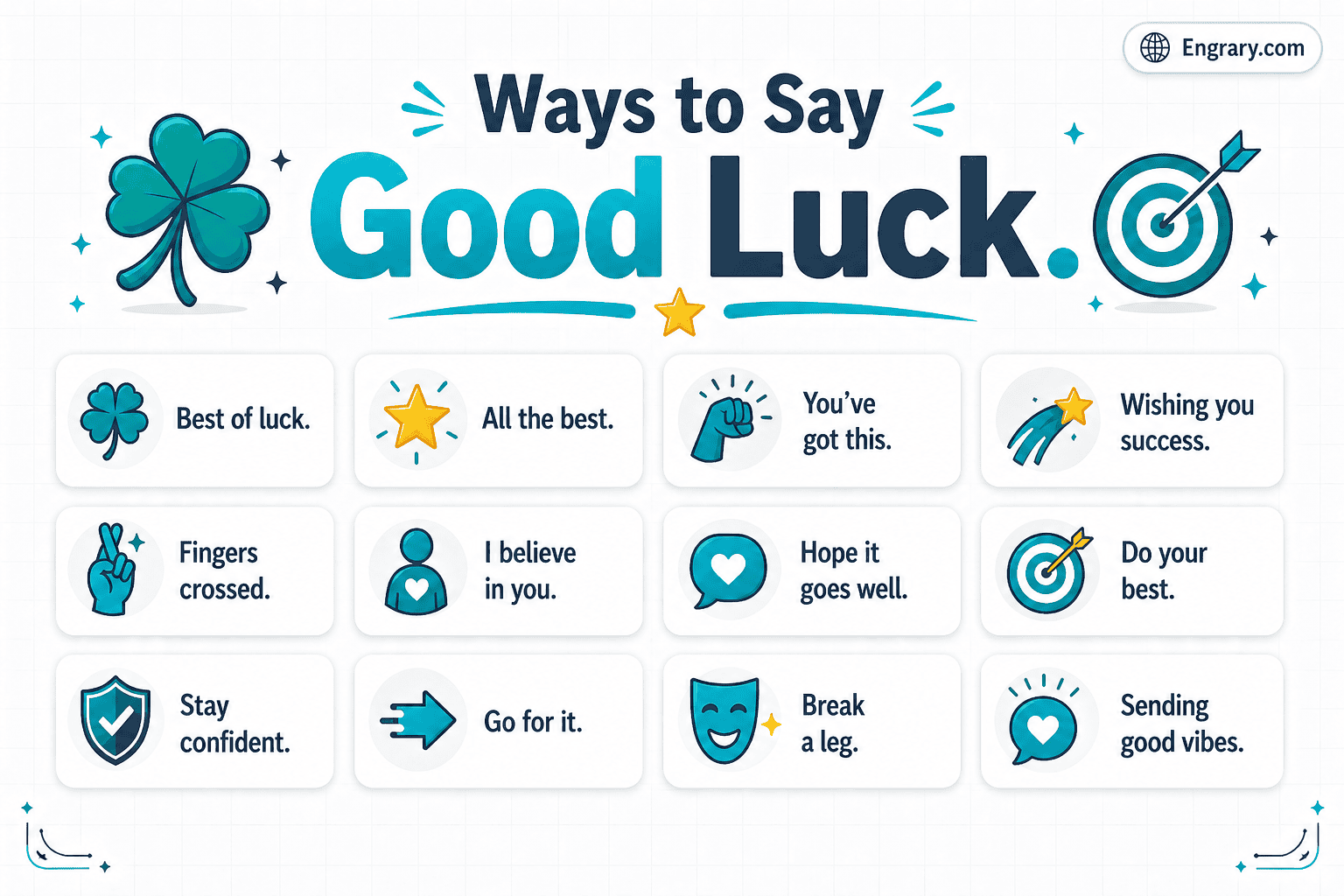 100 Good Luck Phrases for Exams, Interviews, Work, and Life • Engrary