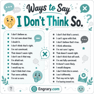 40+ Ways to Say I Don’t Think So in English • Engrary