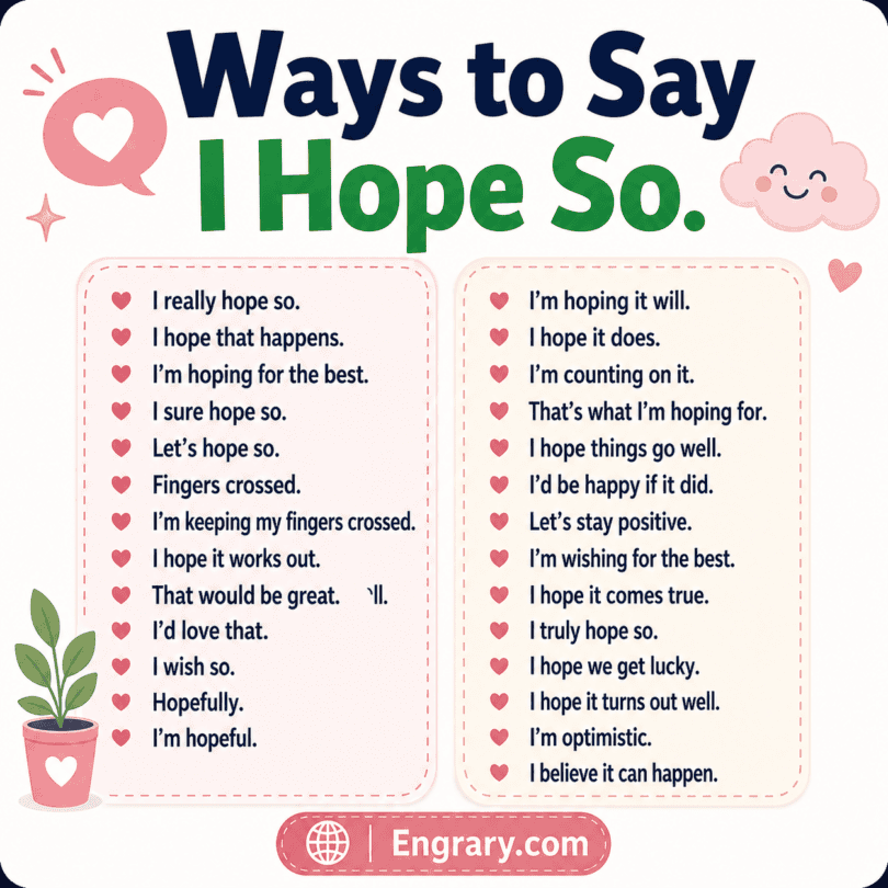 Polite and Casual Ways to Say I Hope So in English • Engrary