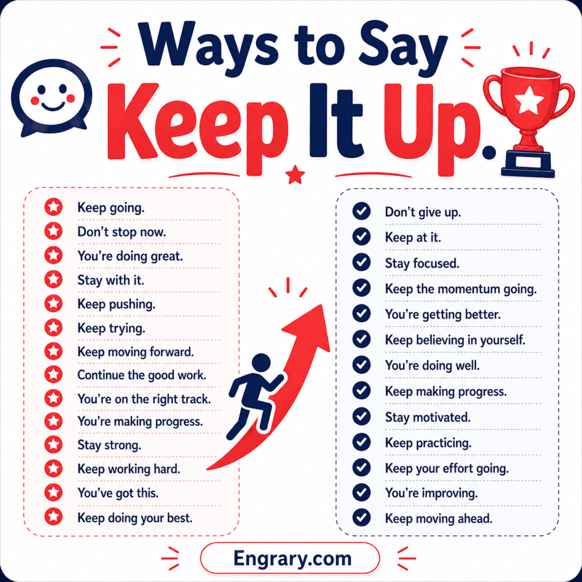 80 Ways to Say Keep It Up with Examples • Engrary