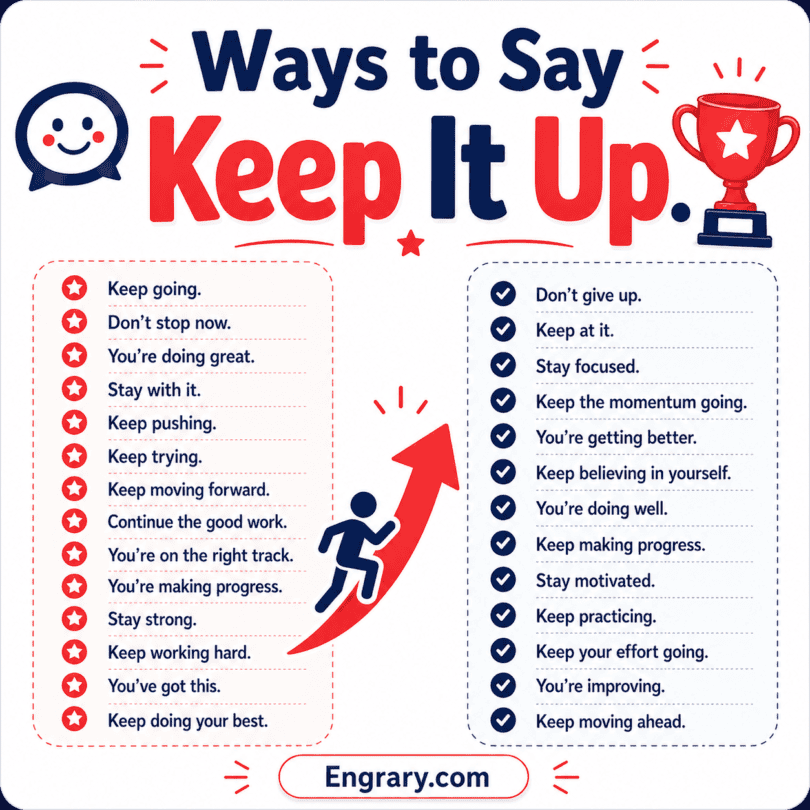 80 Ways to Say Keep It Up with Examples • Engrary