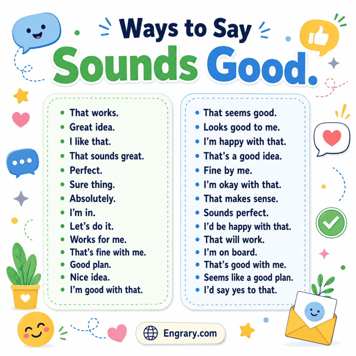 80+ Other Ways to Say Sounds Good in English • Engrary