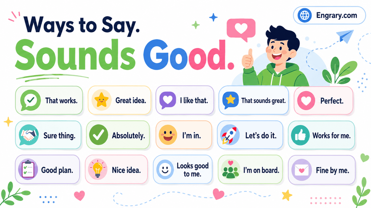80+ Other Ways to Say Sounds Good in English • Engrary