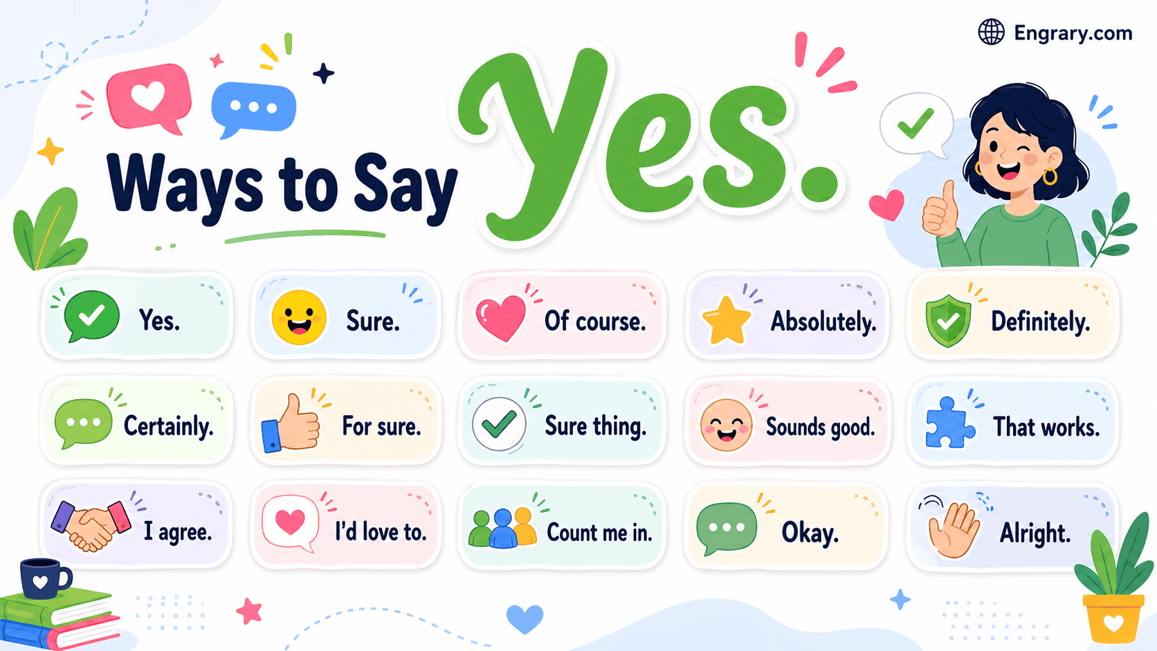 60+ Best Ways to Say Yes in Work and Daily Life in English • Engrary