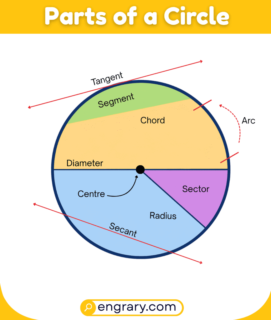 Parts of a Circle Explained With Labeled Diagram • Engrary