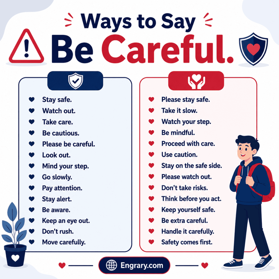 80 Polite and Natural Ways to Say Be Careful in English • Engrary