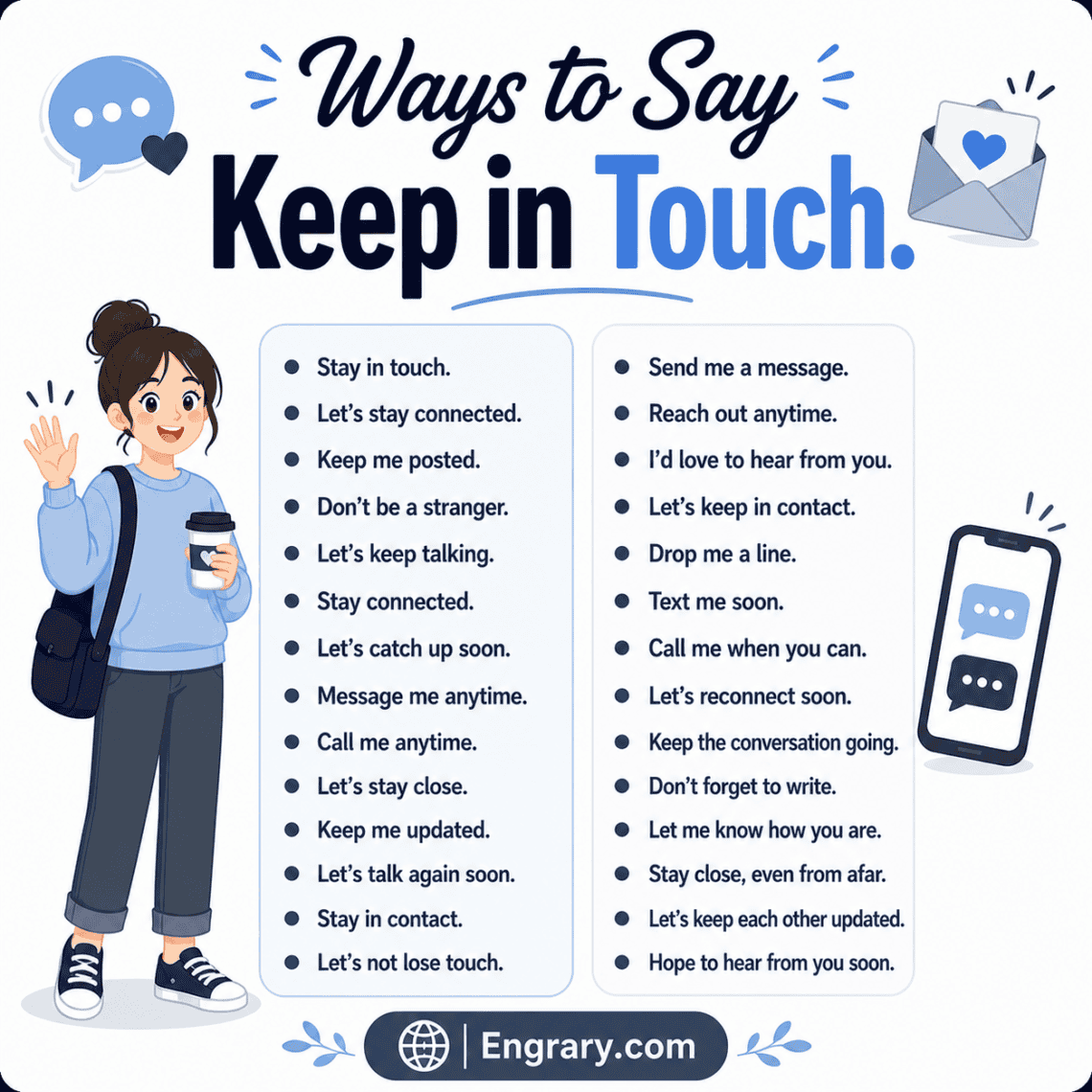 80 Polite Ways to Say Keep in Touch in English • Engrary