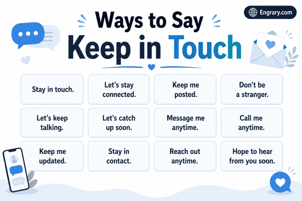 80 Polite Ways to Say Keep in Touch in English • Engrary