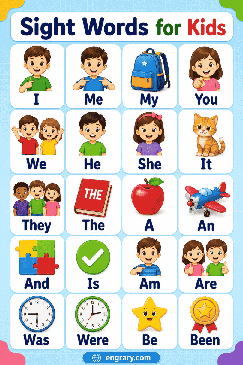 100+ Sight Words for Kids: Lists, Meanings, and Examples • Engrary