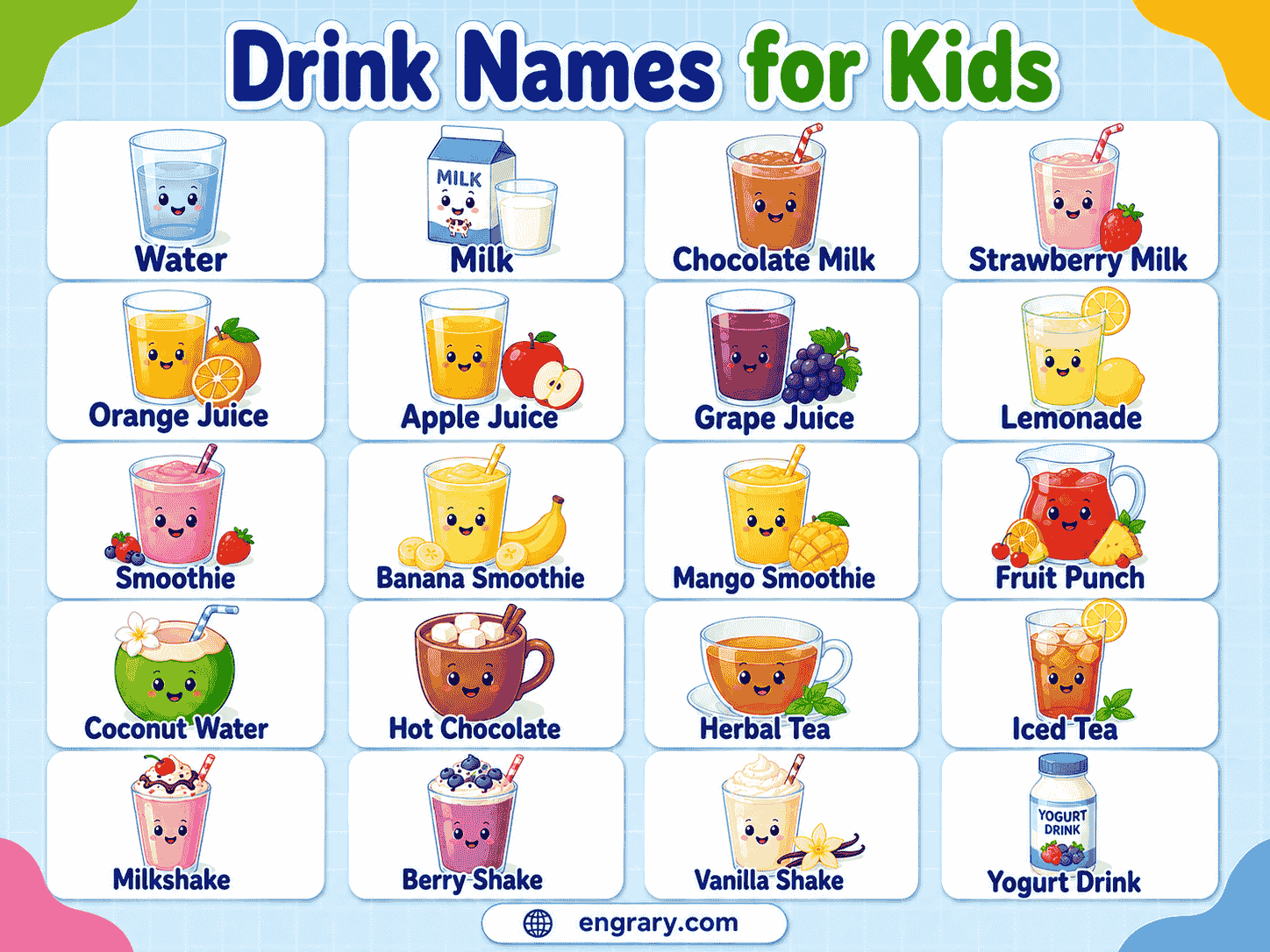 40 Hot and Cold Drink Names for Kids with Pictures • Engrary