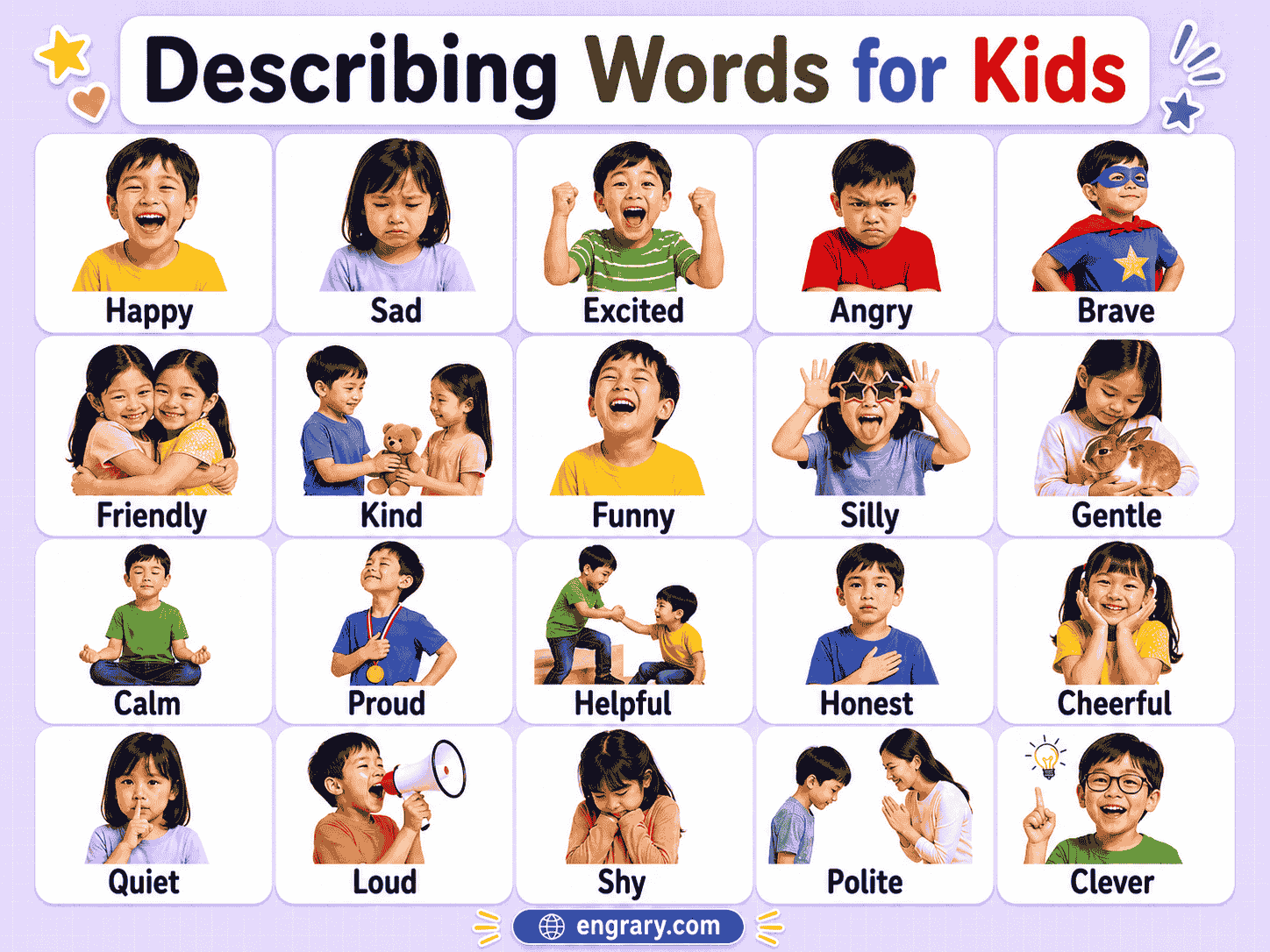 Describing Words for Kids with Examples and Sentences • Engrary