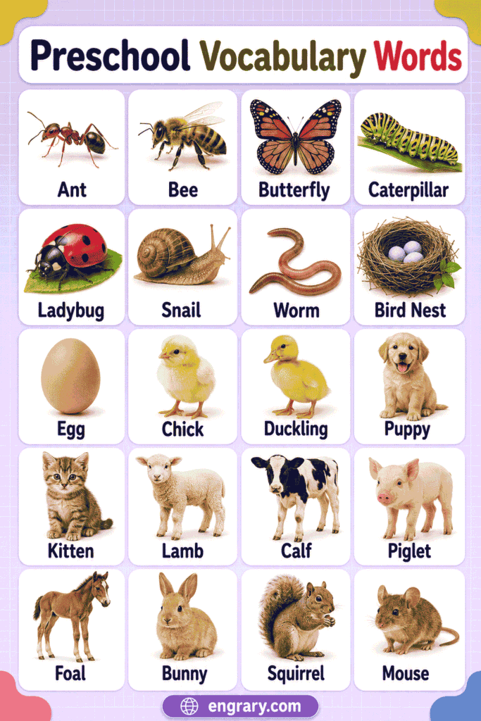 300+ Preschool Vocabulary Words Every Child Should Know • Engrary