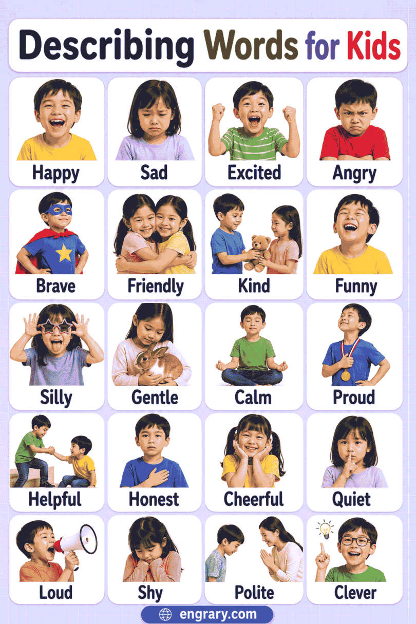 Describing Words for Kids with Examples and Sentences • Engrary